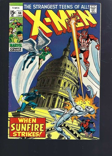 UNCANNY X MEN 64 - KEY ISSUE - 1ST SUNFIRE APPEARANCE - SILVER AGE ...