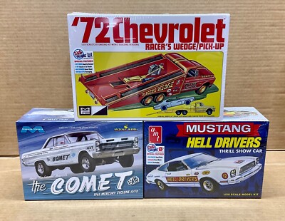 LOT MODEL KITS CHEVY RACERS WEDGE MERCURY CYCLONE A/FX MUSTANG HELL ...