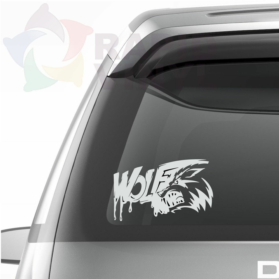 BLOODY ANGRY WOLF TEETH Car Truck Boat RV Decal, Window Sticker, Window ...