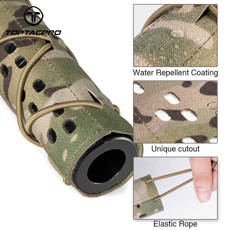 TOPTACPRO Tactical Suppressor Cover 7'' Laser Cut Muffler Protect ...