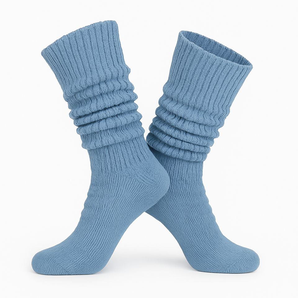 Women's Cotton Slouch Socks Extra Long Scrunch Knee-High Boot Socks 1 ...