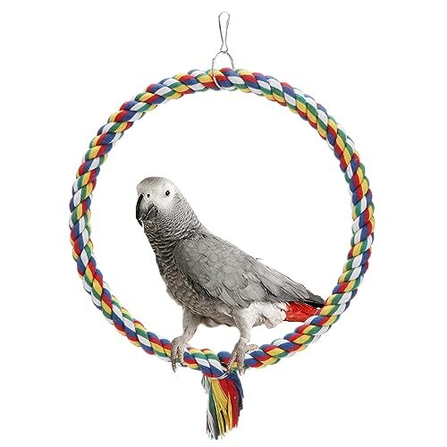 Bird Rope Swing Colorful Perch Climbing Toy for Parrots Budgie Parakeet ...