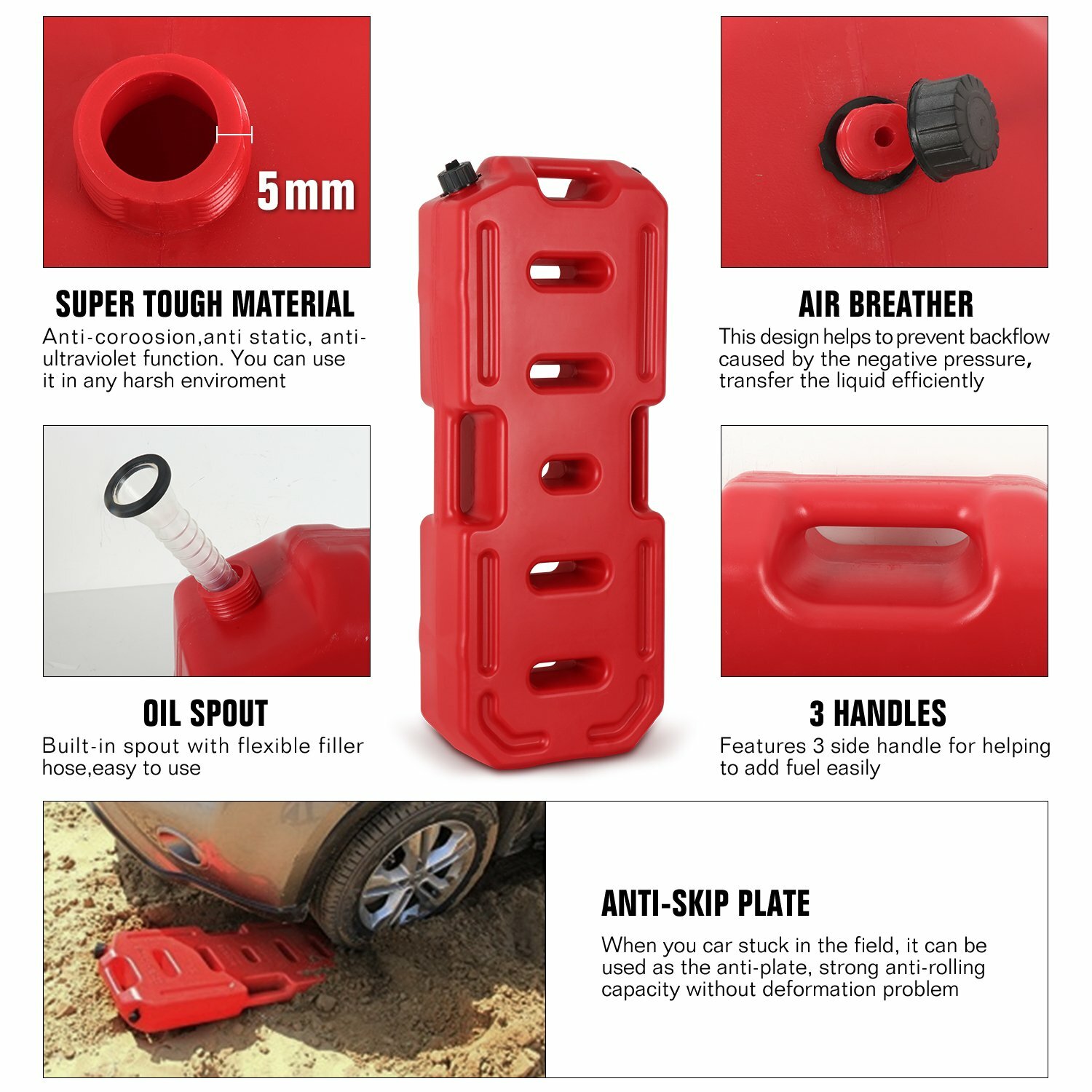 30L 8 Gallon Fuel Can Gas Petrol Container Pack w/Locks for Jeep ATV ...