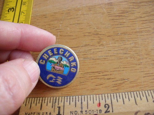 1980s pin tie tac Cheechako Fishing Alaska Travel pin vintage mini HTF ...