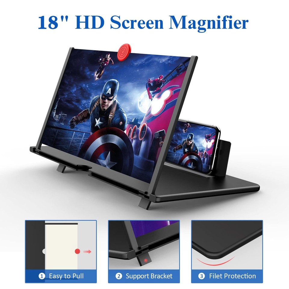 18" Screen Magnifier,3D HD Mobile Phone Magnifier Projector Screen ...