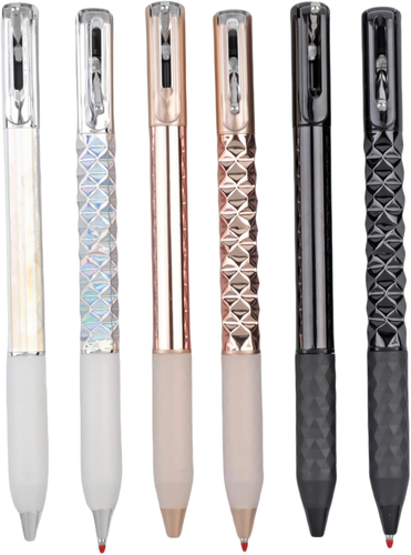 Crunchy Sensory Pen,Geometric Metal Crinkle Pen Fidget,Geometric Metal ...