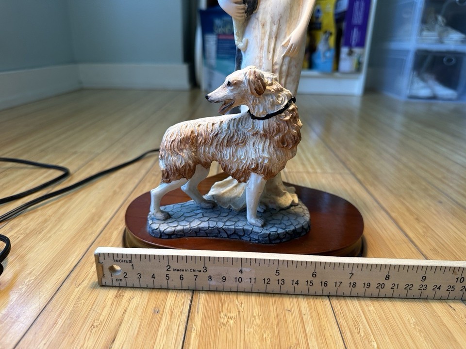 Vintage The Crosa Collection Table Lamp Antique Ladies With Dog 23 ...