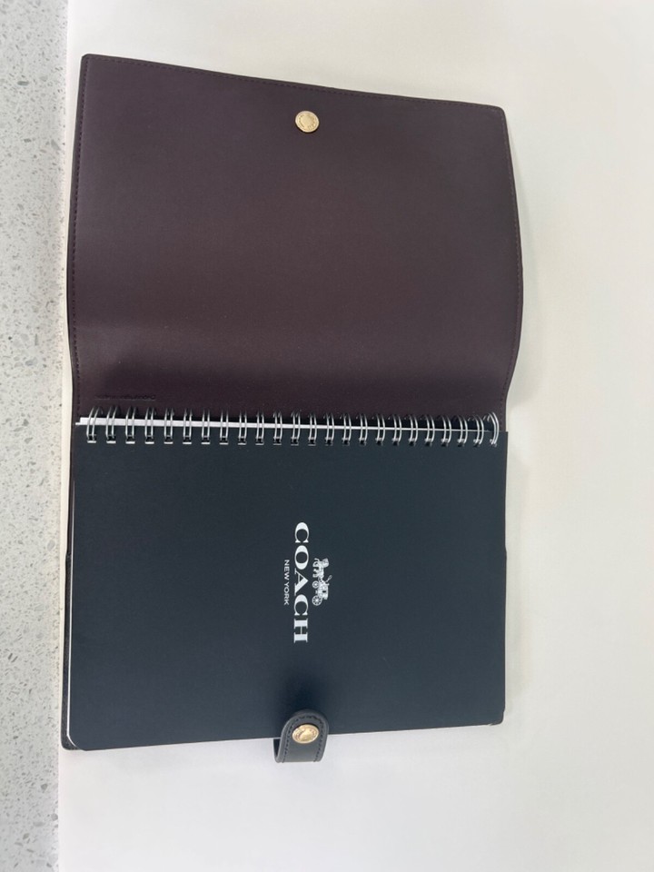 💜 New Coach Snap Notebook - Walnut Black Signature Canvas/Smooth ...