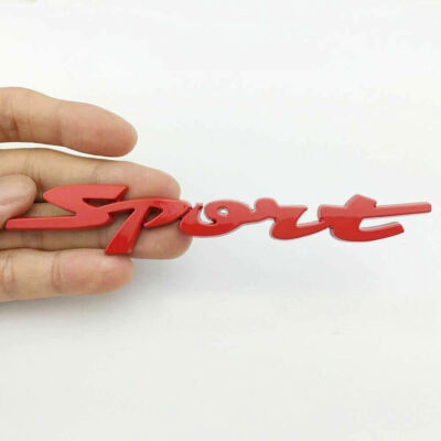 3D Red Metal SPORT Logo Car Emblem Badge Sticker Trunk Fender Decal ...