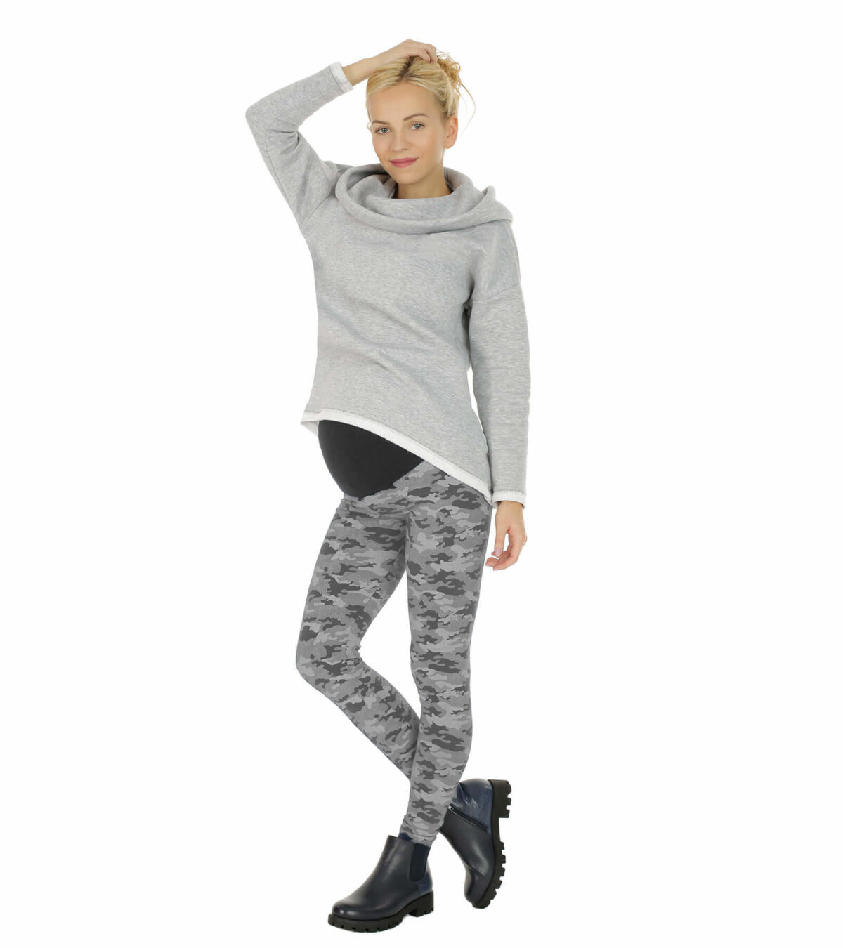 Umstand Hose Muster Leggings Leggins Umstandshose lang gekämmte ...
