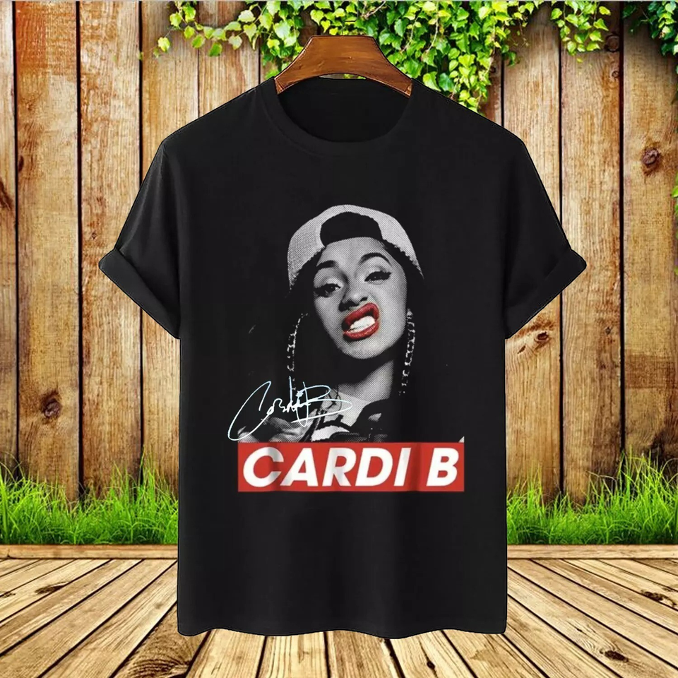 Rare Cardi B Signature Gift For Fan Black All Size Funny T-Shirt | eBay