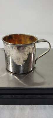 Vintage Oneida Silversmiths Baby Cup Engraved. 2 3/8" Tall, 2 1/2 ...