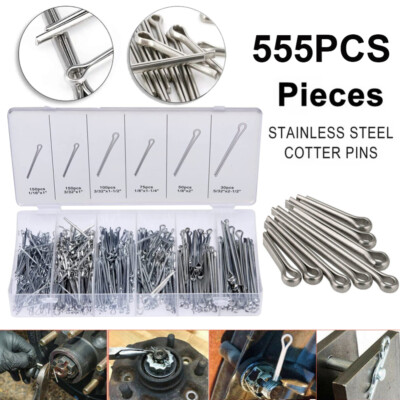 555pc Cotter Pin Assortment Set Grab Split Fixings Securing Lock Pins ...