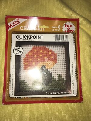 Vintage New in Box McNeil Craft Kit Needlepoint Mushroom No.1608 | eBay