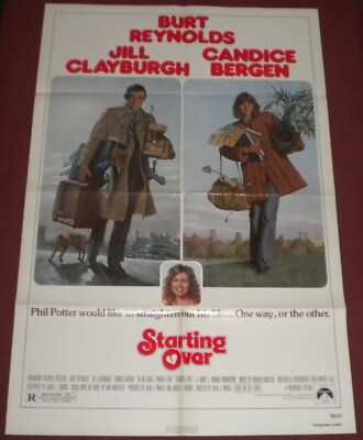 Starting Over Movie Poster 27x41 S/S Folded Burt Reynolds Jill ...
