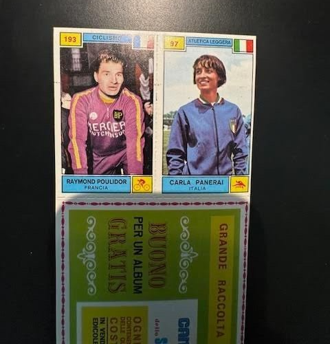 1969 Panini, Campioni Sport 193 RAYMOND POULIDOR & 97 CARLA PANERAI W ...