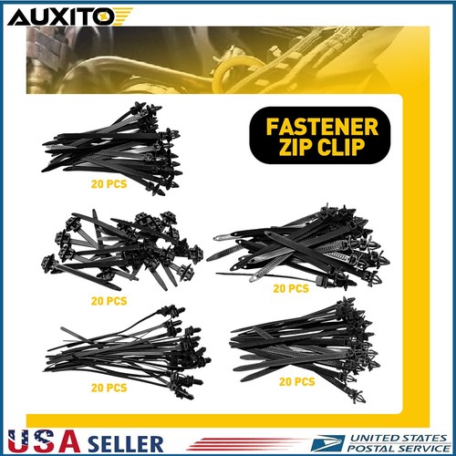 100pcs Mixed Cable Tie Bundled Car Wire Harness Line Fastener Zip Clip ...