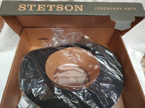 New STETSON APACHE BUFFALO WOOL COWBOY WESTERN HAT 7 3/8 Black More ...