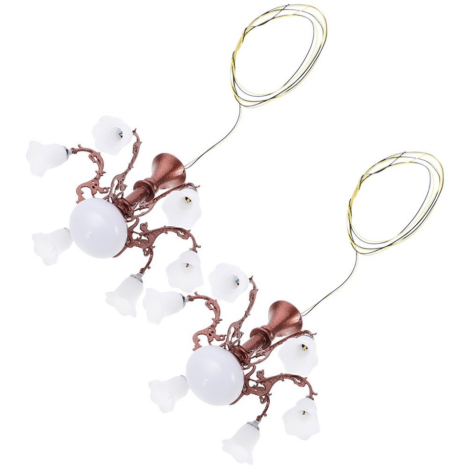 2 Pcs Mini Model House Lamp LED Miniature Landscape Light Fixture ...