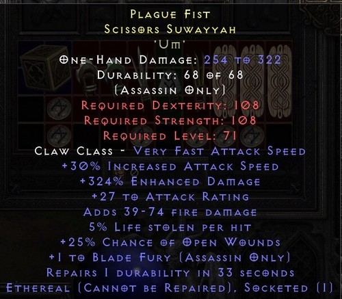 Diablo 2 D2R SC⭐Non ladder Godly Assassin Claw | eBay