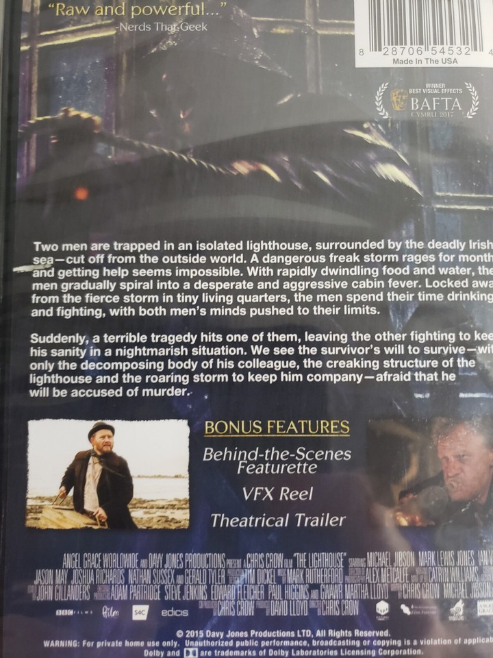 The Lighthouse (DVD,2015) Michael Jibson, Mark Lewis Jones, New Sealed ...