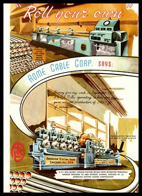 1955 Rome Cable America Electric Fusion Chicago "Roll Your Own" Color ...