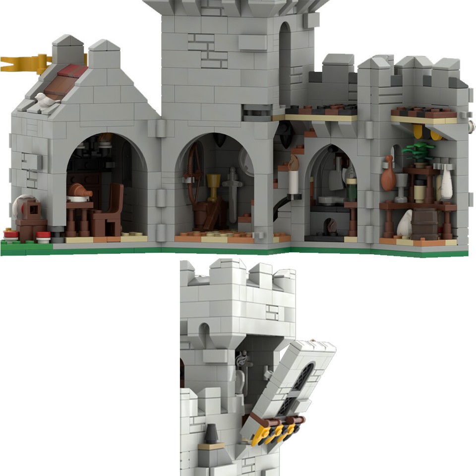 Custom MOC Medieval Castle Tower Keep with Interior Modular Building ...