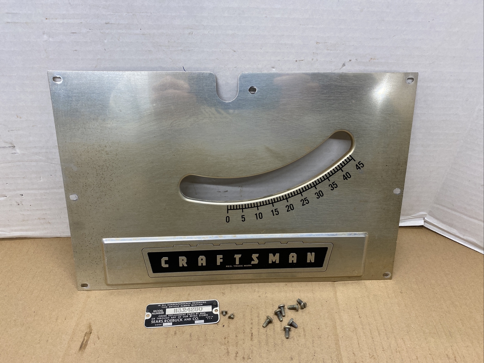 Craftsman 8" Table Saw Md 113.24280 Front Face Plate Gauge & Name Plate ...
