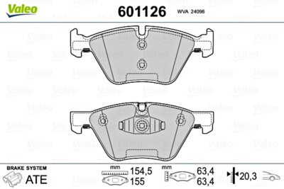 VALEO Disc Brake Pad Set Front For BMW E81 E82 E87 E88 E90 E91 E92 ...
