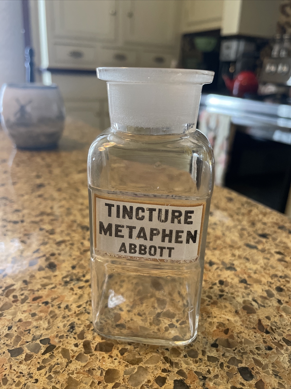 Antique Abbott Medicine Bottle jar Tincture Metaphen Vintage Apothecary ...