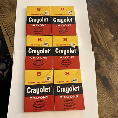 Lot of 6-- Vintage Crayolet Crayola No. 14 Crayons in Box 8Assorted ...