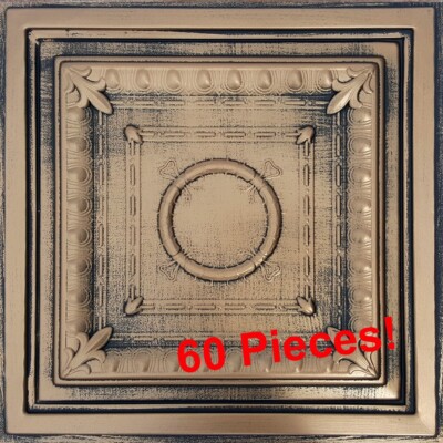 Grid System, Pop In 24" x 24", PVC Ceiling Tiles, Ancona Bronze Black ...