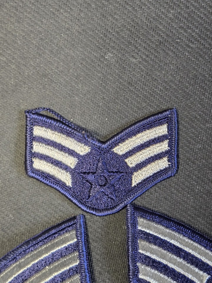 9 USAF US Air Force Staff Sergeant Chevrons Stripes E5 E-5 Stripe Rank ...
