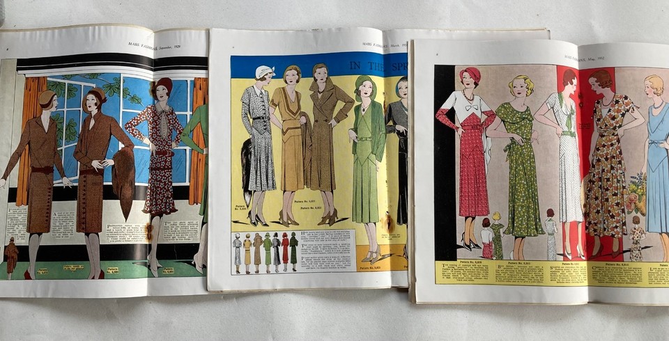 3 1920s 30s dress making pattern magazines Mabs Fashions 1929 1931 1932 ...