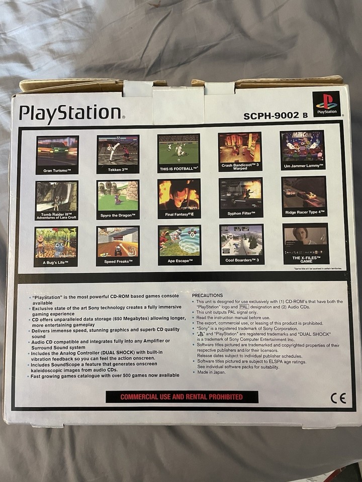 Sony Playstation SCPH-9002 B DualShock Controller Complete In Box PAL ...