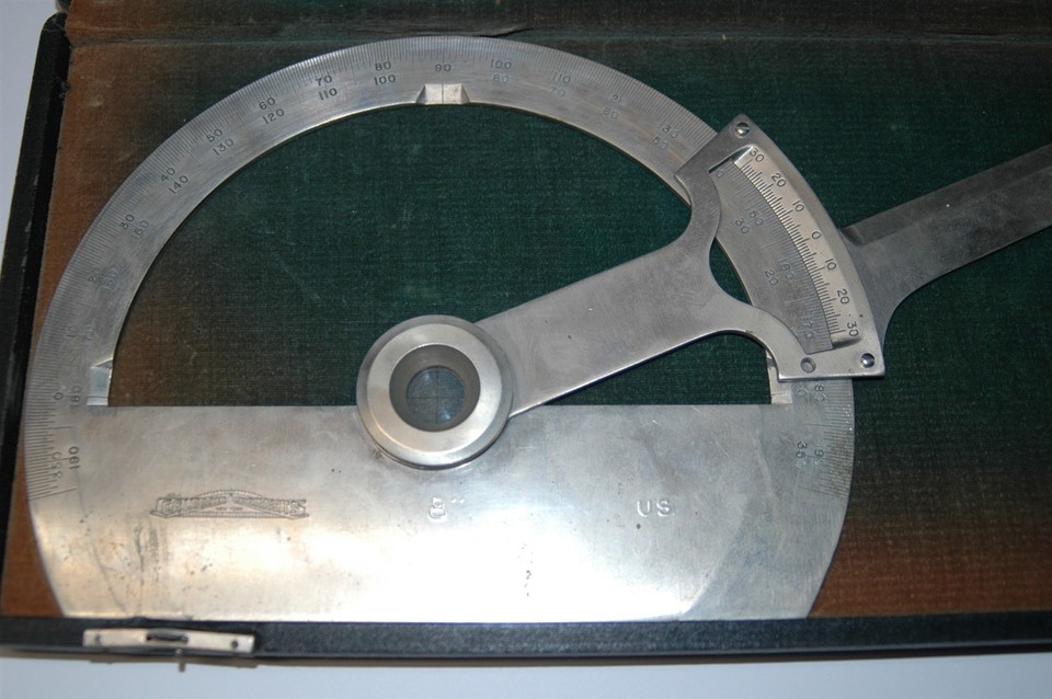 VINTAGE PRECISION INSTRUMENTS 8" DRAFTING PROTRACTOR SURVEYING TOOL IN ...