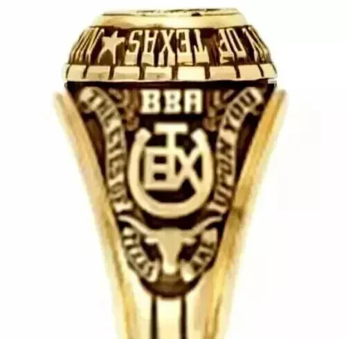 University Of Texas Austin Aggie Ring 14k Yellow Gold Plated Lab ...