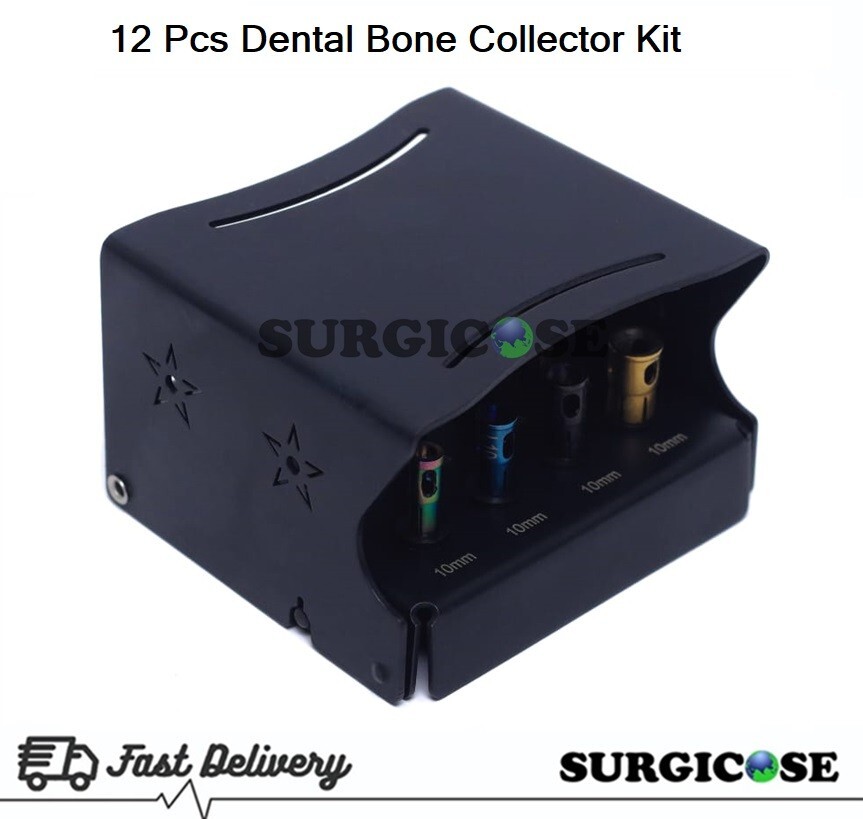 12 Pcs Dental Bone Collector Kit Dental Bur Drills Stopper New Kit CE ...