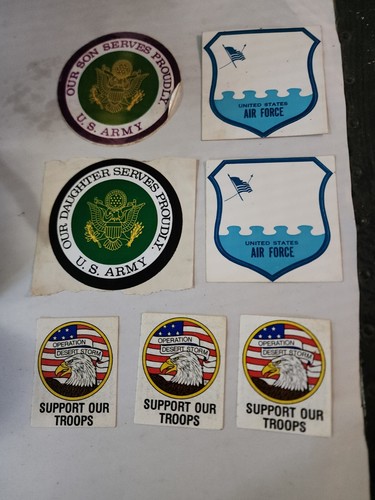 (7) Vintage Military Veterans Decals Stickers Support Our Troops ...