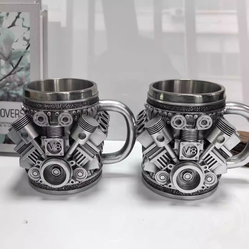 V6 V8 Engines Stainless Steel Cup,Personalized V Stainless Steel Coffee ...