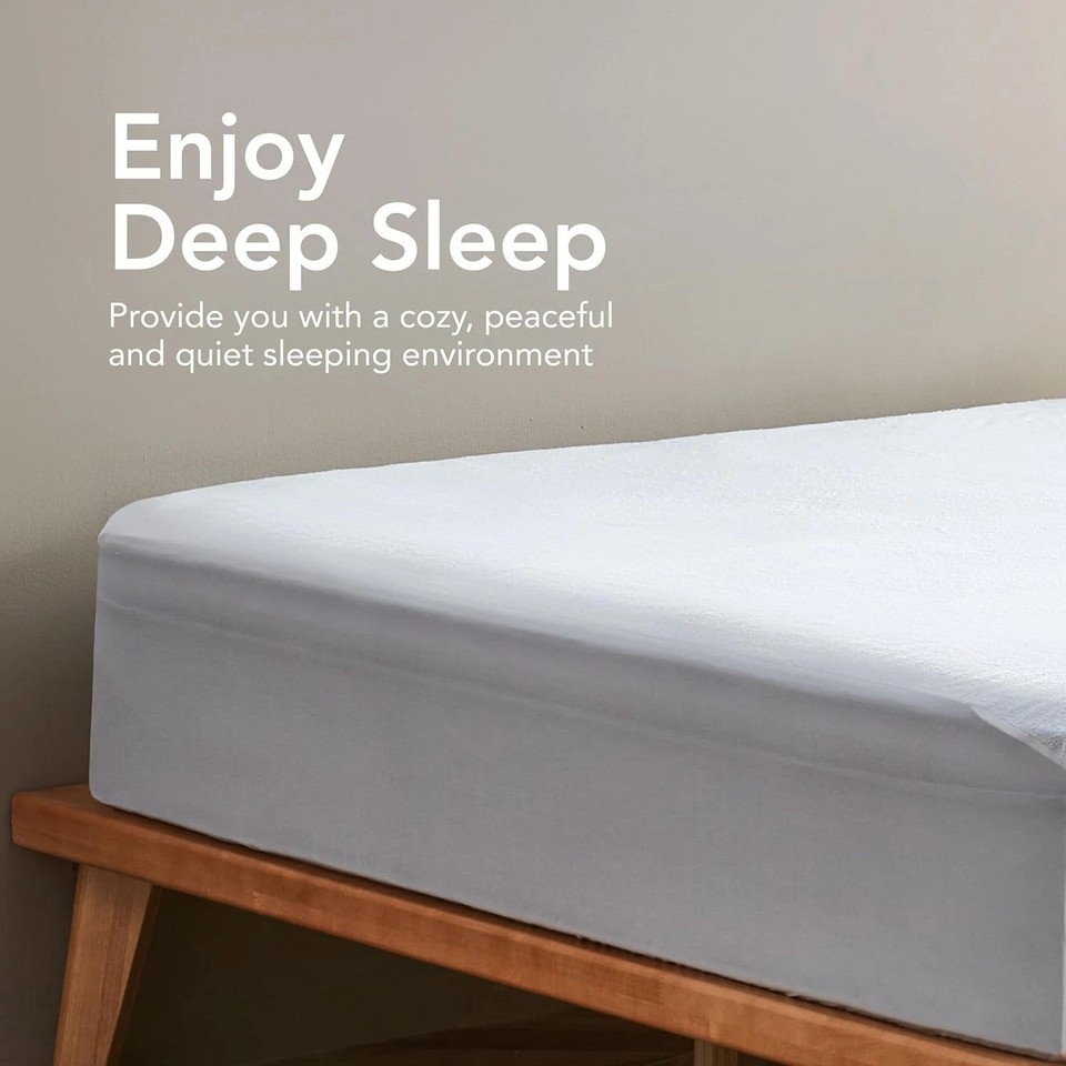 2 Pack Non Noisy Waterproof Extra Deep Mattress Protector Fitted Sheet ...