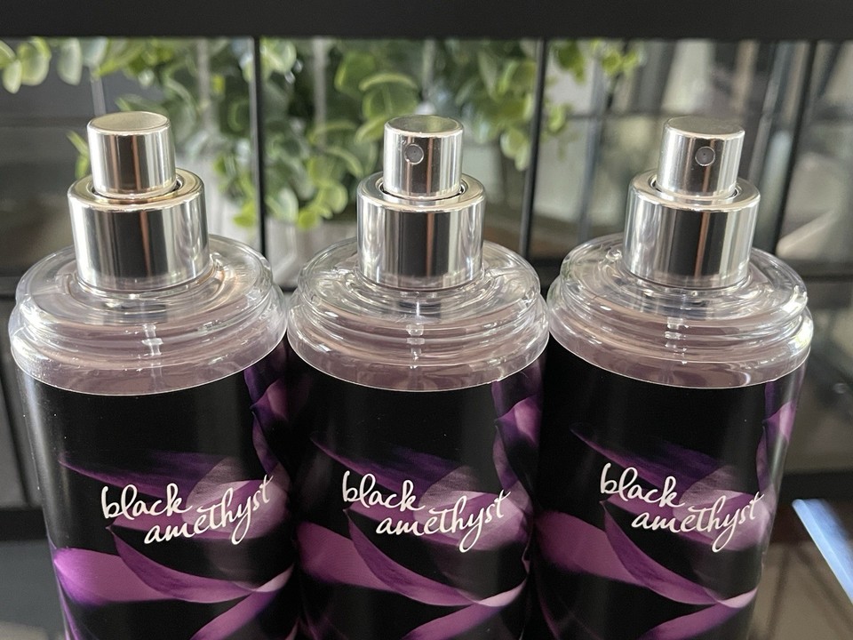 LOT of (3) Bath & Body Works BLACK AMETHYST 8 oz each Fine Fragrance ...