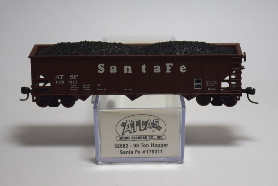 Atlas 32682 N Scale Santa Fe ATSF 90 Ton 3-Bay Open Hopper #179311 | eBay