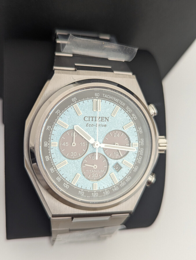 Citizen Super Titanium Sapphire Forza Chronograph Blue Dial Watch ...