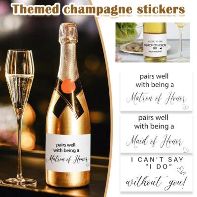 Theme Champagne Stickers for Wedding Celebrations Gifts Stickers 10pcs ...
