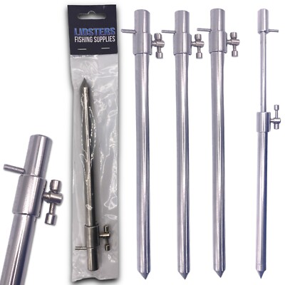 LFS Stainless Steel Banksticks Carp Fishing Bank Sticks 20-30cm 30-50cm ...