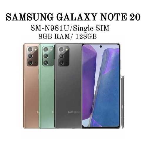 NEW UNLOCKED SAMSUNG GALAXY NOTE 20 5G SM-N981U 128GB ALL COLORS/MEMORY ...