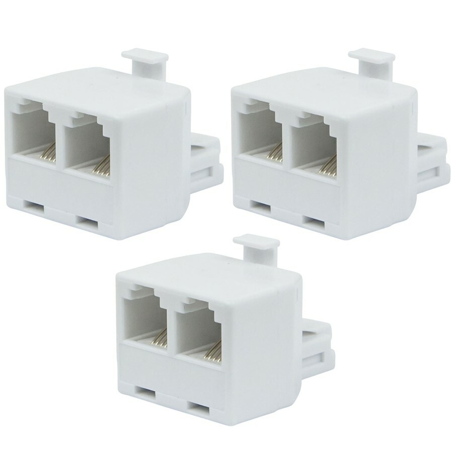 3x RJ11 Splitter T Adapter 1 M to 2 F RJ-11 6P4C Phone Jack Splitter ...