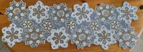 St. Nicholas Square Beaded Snowflake Table Runner NWT | eBay