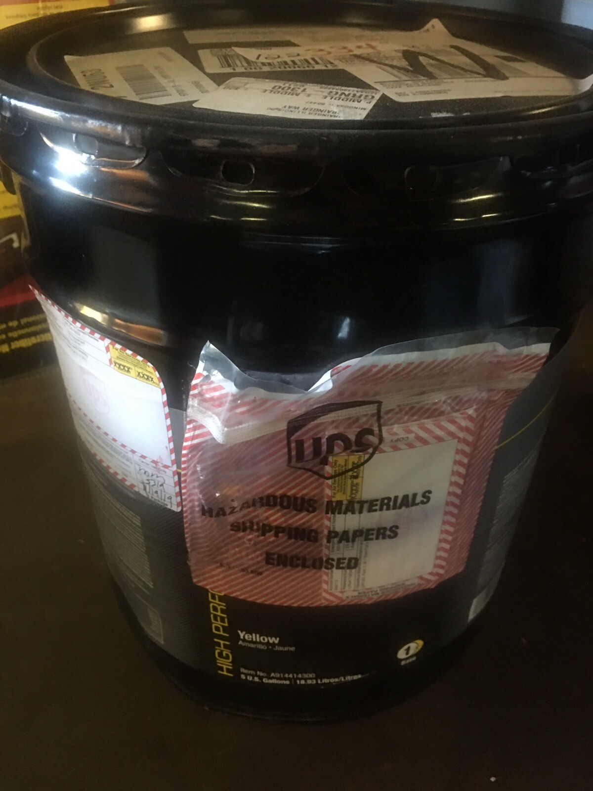 RUST-OLEUM A914414300 Caution Yellow Epoxy Mastic Coating. 5 Gal 2NU63 ...